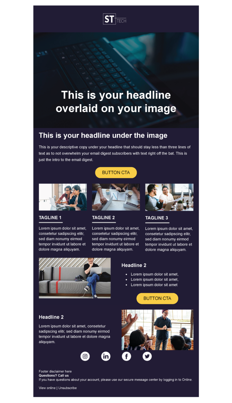 Free HTML email templates from Stensul