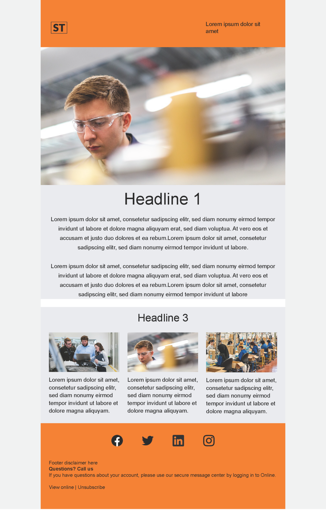 Trigger email template for a manufacturing company for Pardot - Stensul